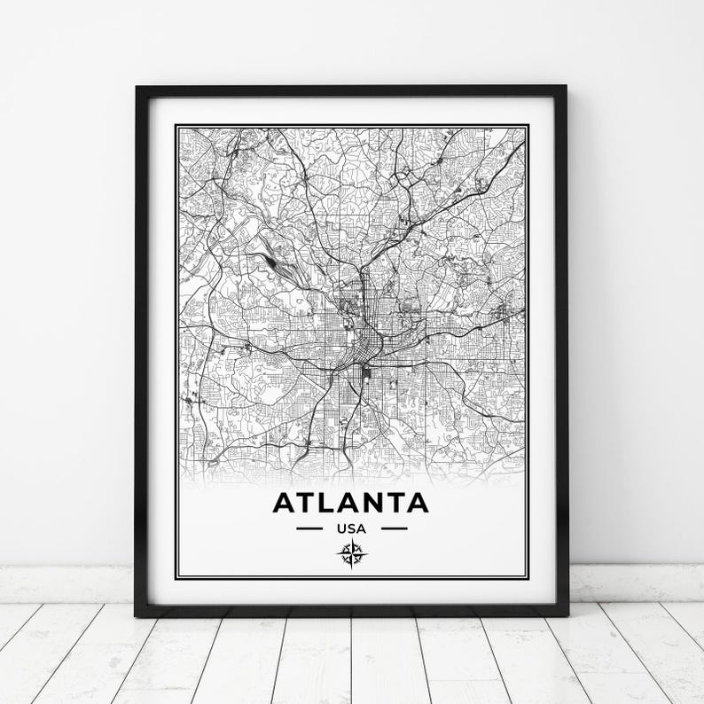 Atlanta Map Print | Map of Atlanta Georgia | Digital Download - Etsy