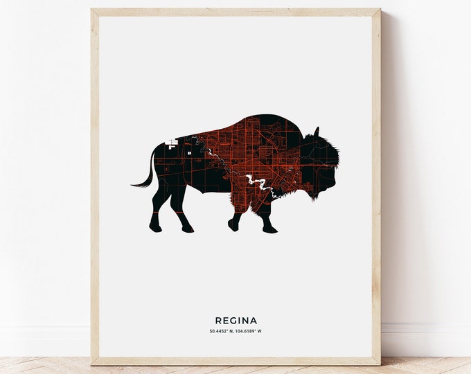 Regina Map Print - Saskatchewan Poster - Etsy Canada