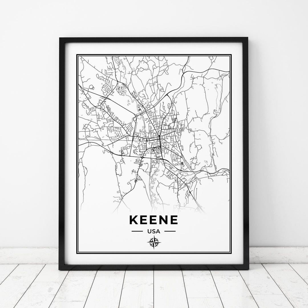 Keene Map Print | Map of Keene New Hampshire | Digital Download - Etsy