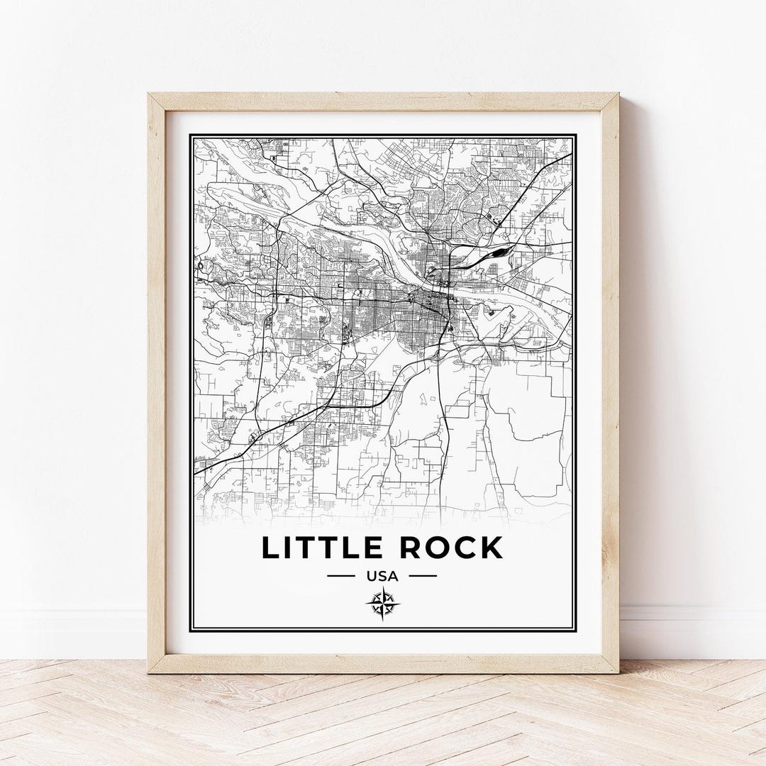 Little Rock Map Print | Map of Little Rock Arkansas | Digital Download ...