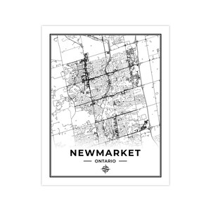 Newmarket Map Print Map of Newmarket Ontario Black & White - Etsy Canada