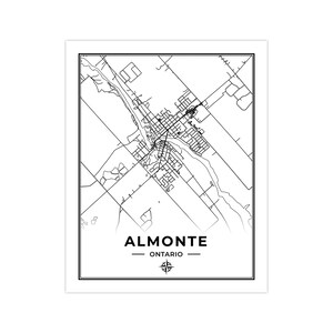 Almonte Map Print | Map of Almonte Ontario | Black & White | Digital ...