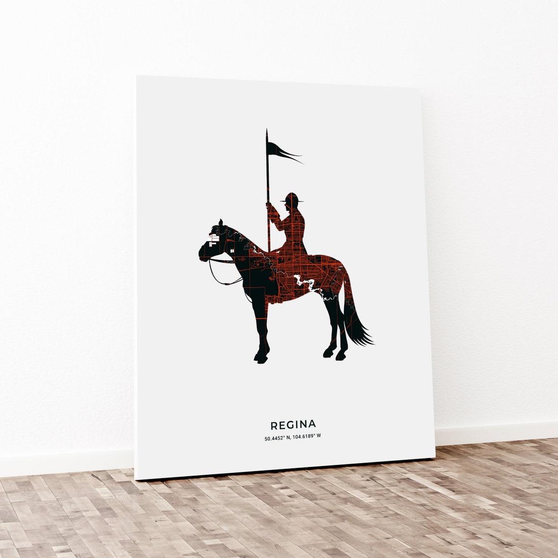 Regina RCMP Horse Print Map of Regina Saskatchewan | Etsy Canada