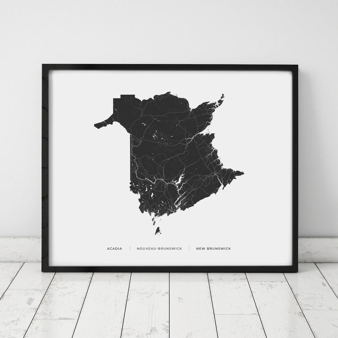 New Brunswick Heritage Map Print | Map of New Brunswick Canada ...