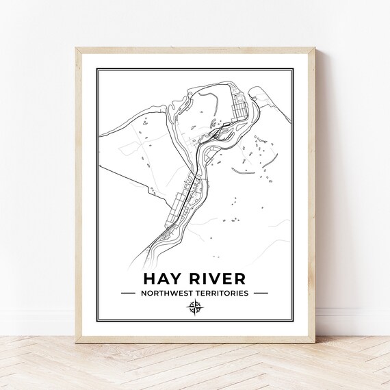 Hay River Map Print Map of Hay River Northwest Territories | Etsy Canada