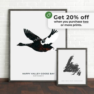 Happy Valley-goose Bay Canada Goose Print | Map of Happy Valley-goose ...