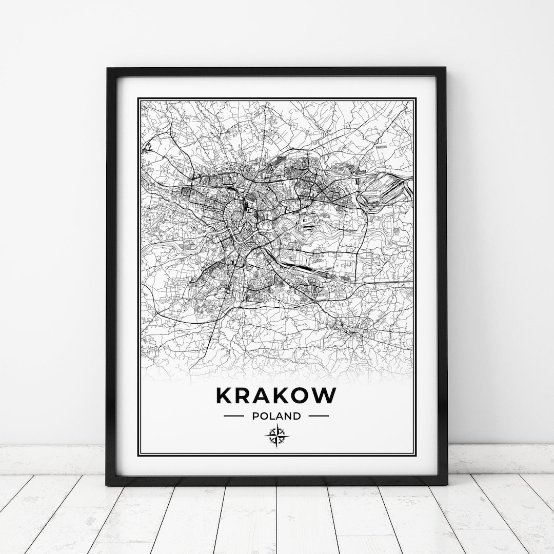 Krakow Map Print | Map of Krakow Poland | Digital Download - Etsy