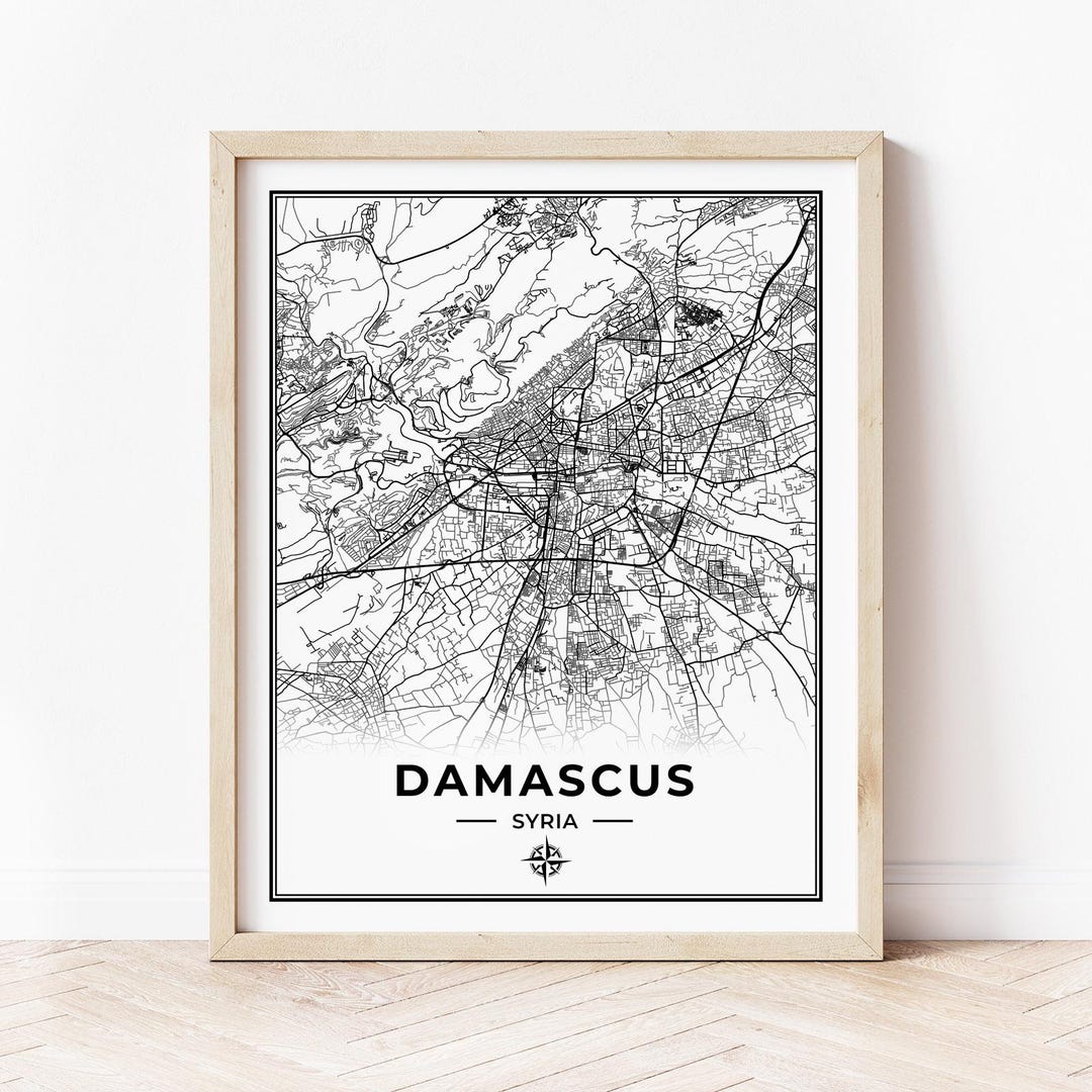 Damascus Map Print | Map of Damascus Syria | Digital Download - Etsy