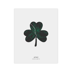 Athy Shamrock Map Print | Map of Athy Ireland | Digital Download - Etsy