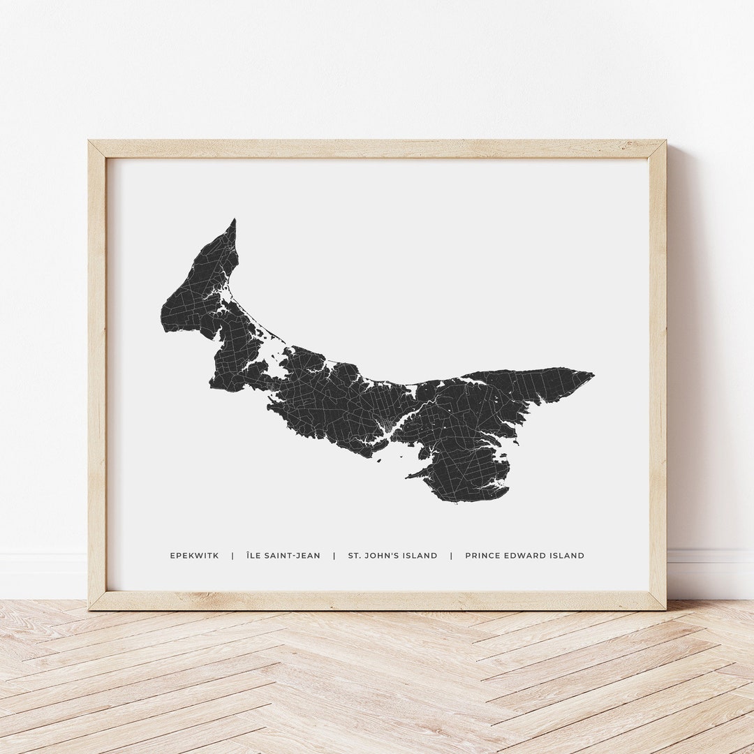 Prince Edward Island Heritage Map Print | Map of Prince Edward Island ...