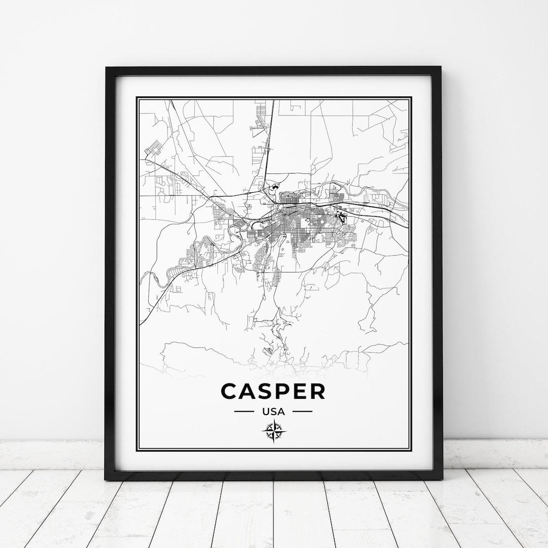 Casper Map Print | Map of Casper Wyoming | Digital Download - Etsy