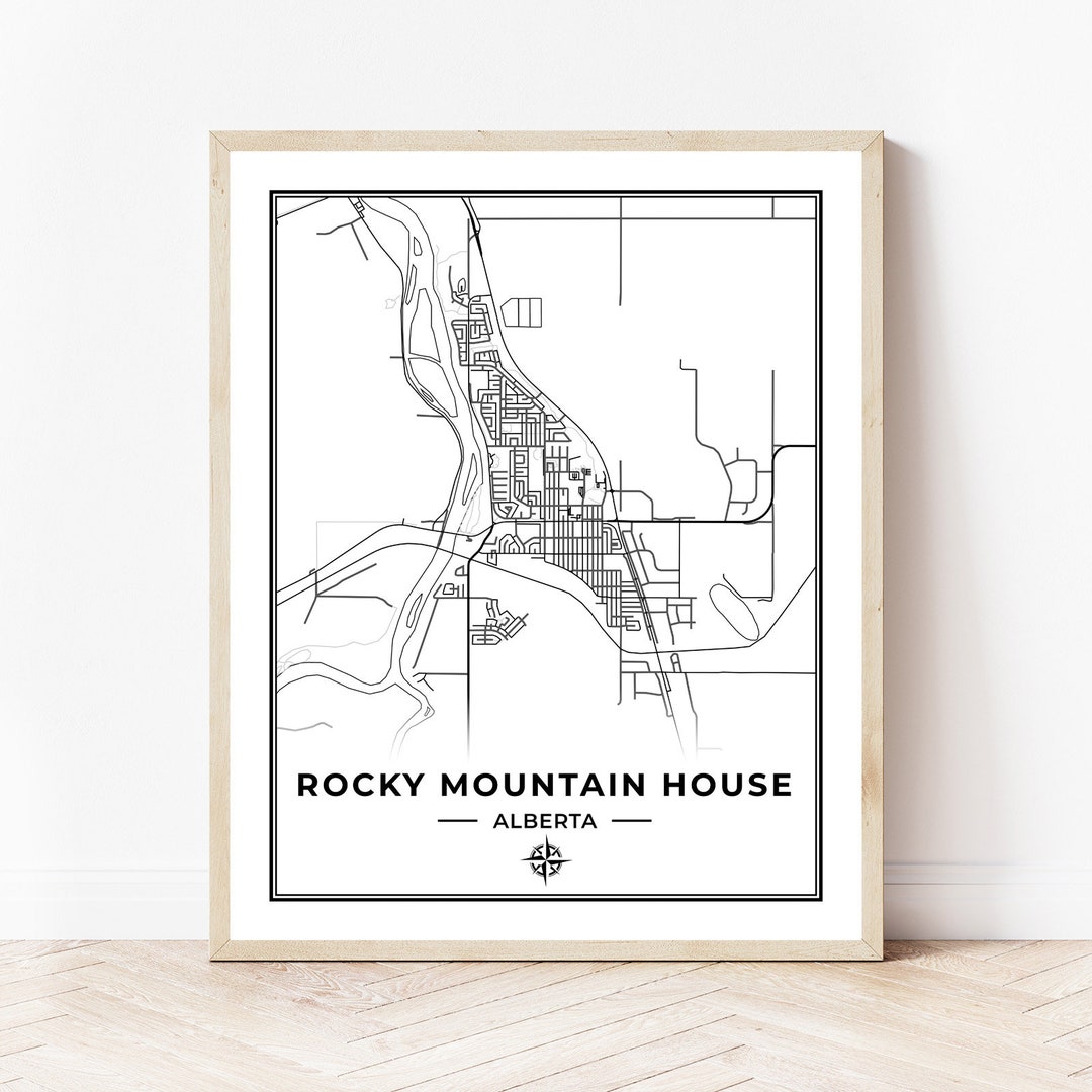 Rocky Mountain House Map Print | Map of Rocky Mountain House Alberta ...