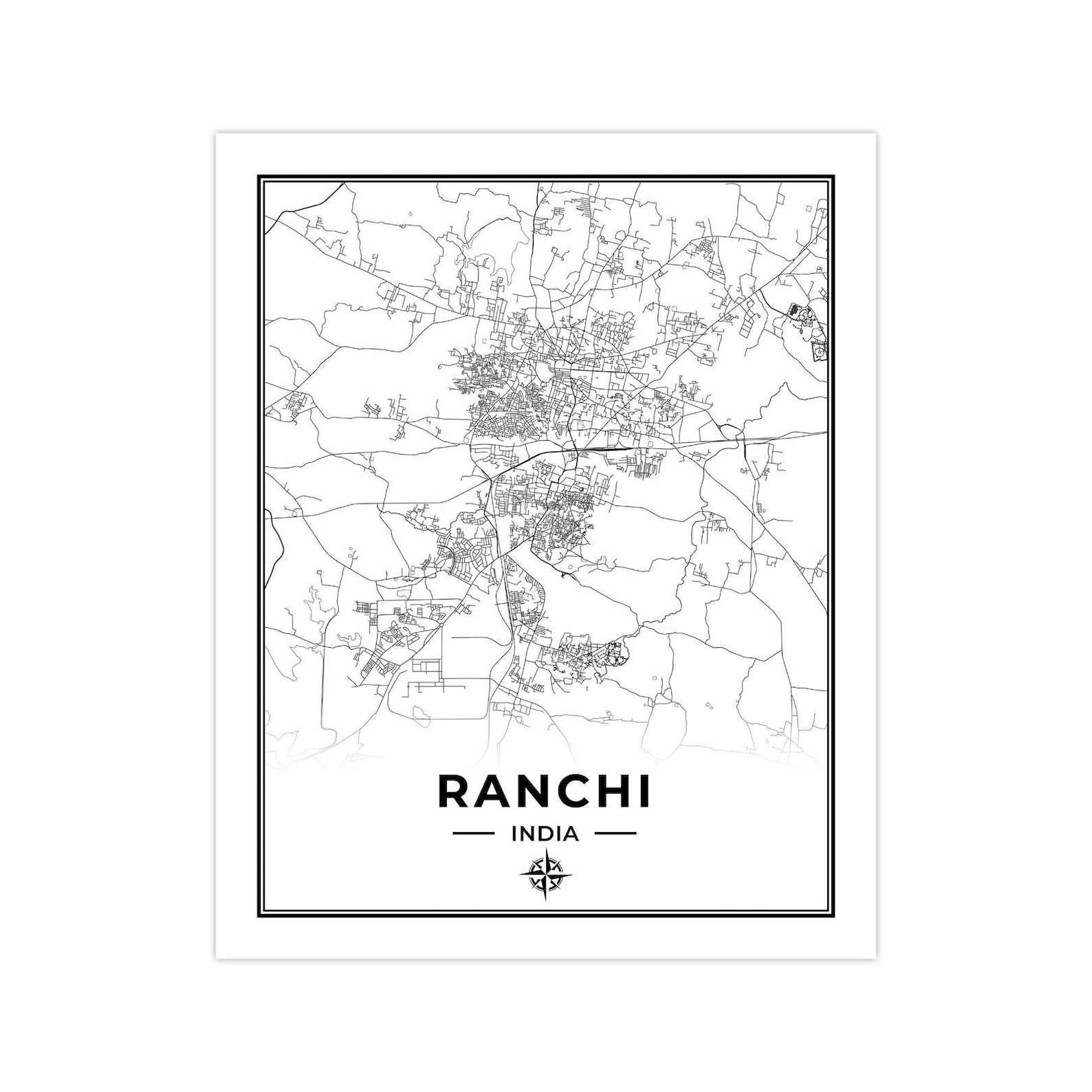 Ranchi Map Print | Map of Ranchi India | Digital Download - Etsy