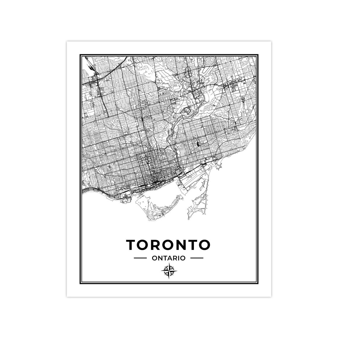 Toronto Map Print Map of Toronto Ontario Black & White - Etsy Canada