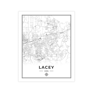 Lacey Map Print | Map of Lacey Washington State | Digital Download - Etsy