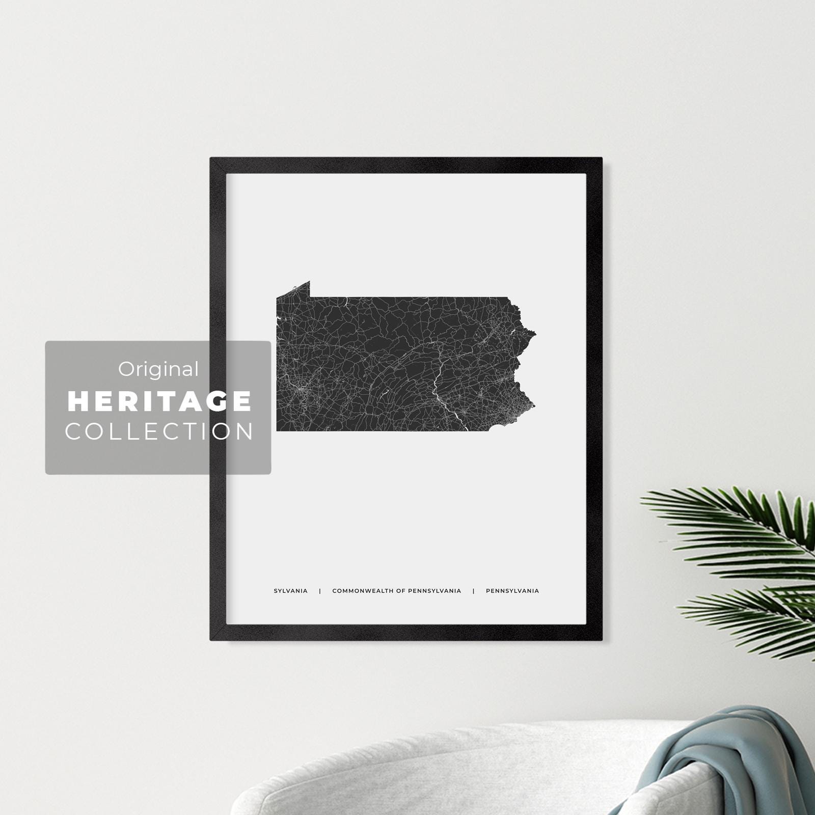 Pennsylvania Map Print | Map of Pennsylvania | Digital Download - Etsy