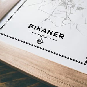 Bikaner Map Print | Map of Bikaner India | Digital Download - Etsy