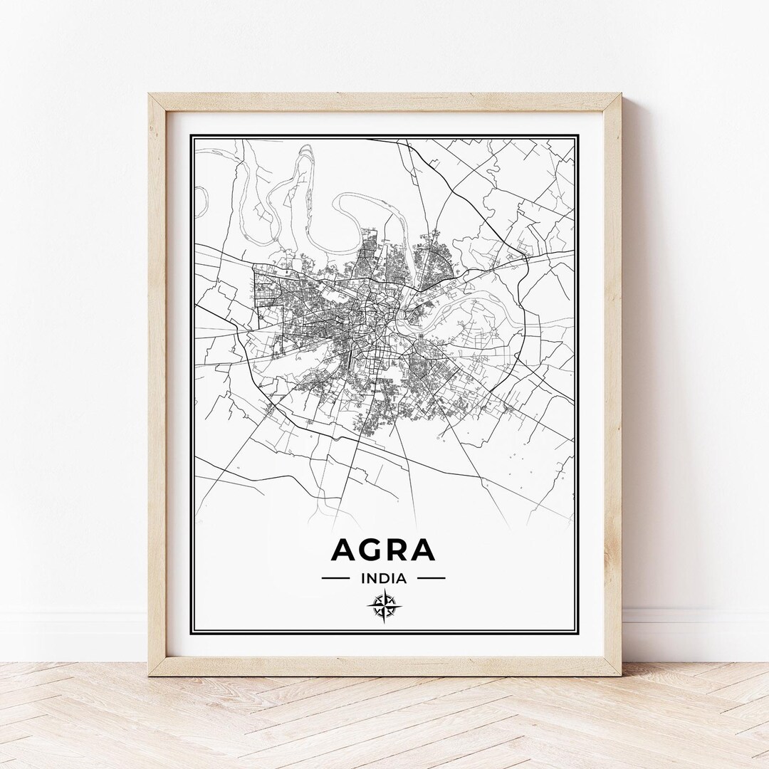 Agra Map Print | Map of Agra India | Digital Download - Etsy