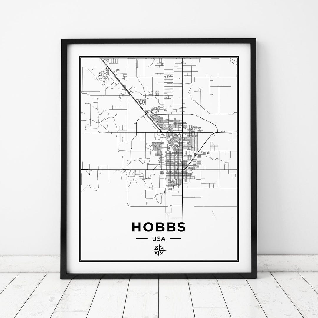 Hobbs Map Print | Map of Hobbs New Mexico | Digital Download - Etsy