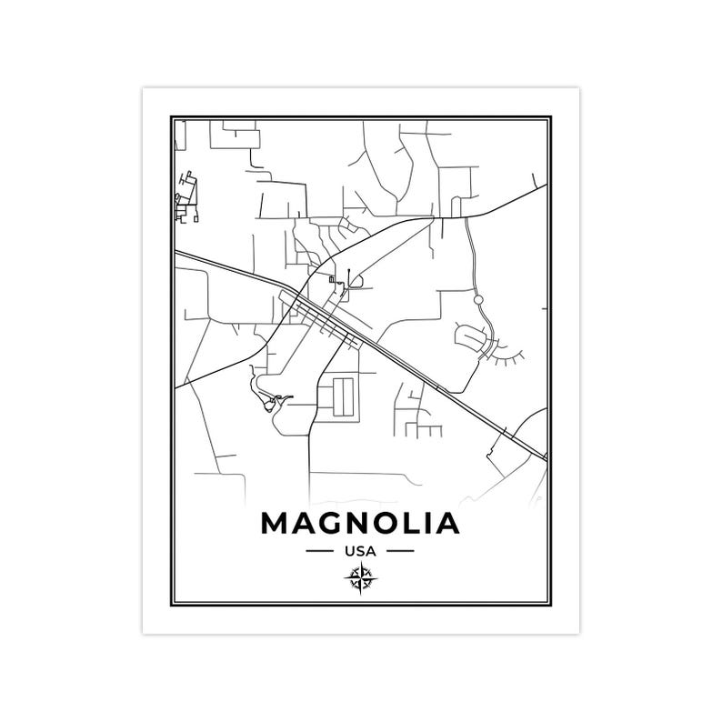Magnolia Map Print | Map of Magnolia Texas | Digital Download - Etsy