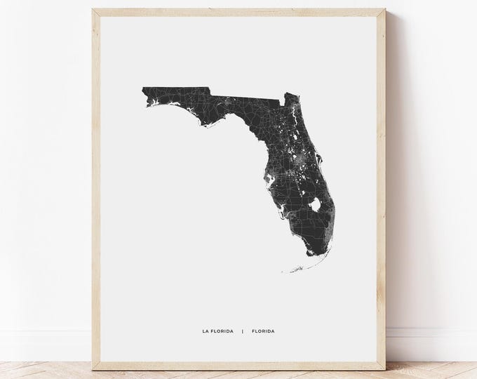 Florida Map Digital Download - Printable Map, Home Decor, Instant ...
