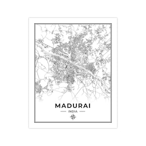 Madurai Map Print | Map of Madurai India | Digital Download - Etsy