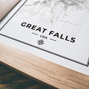Great Falls Map Print | Map of Great Falls Montana | Digital Download ...