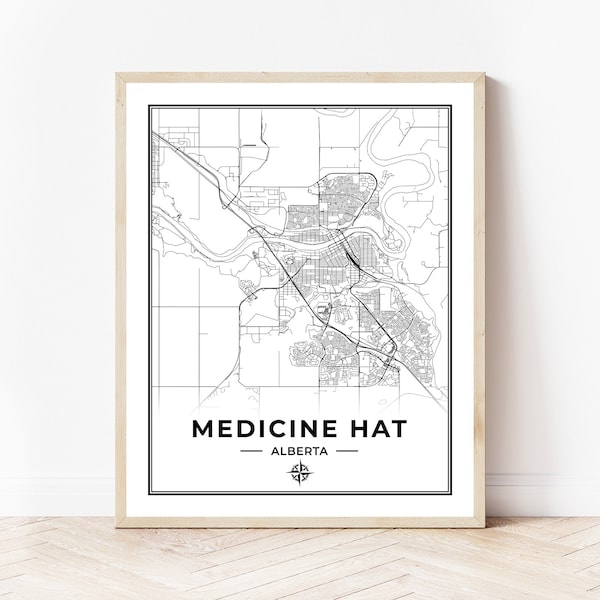 Map of Medicine Hat - Etsy