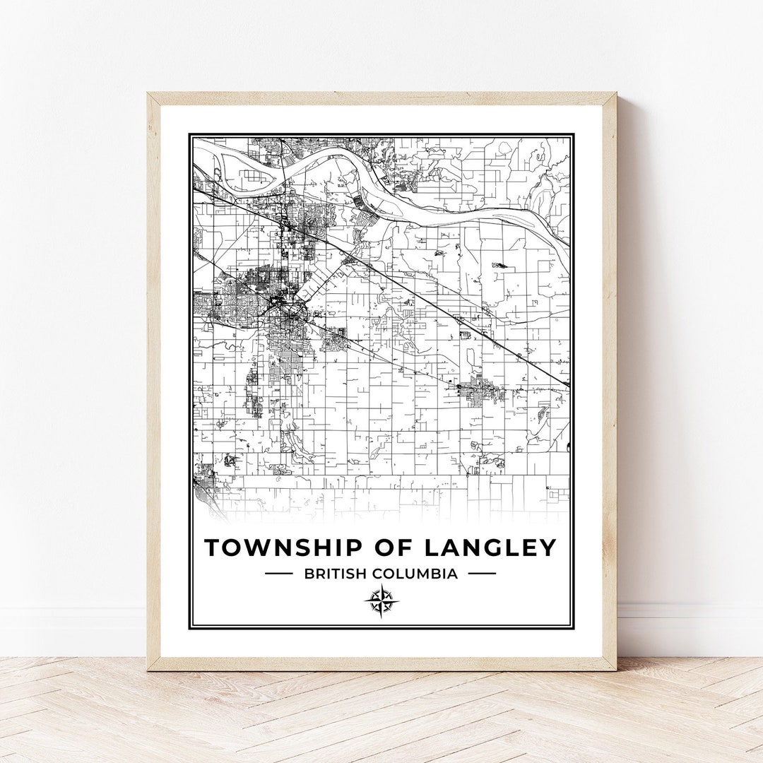 Township of Langley Map Print | Map of Township of Langley British ...