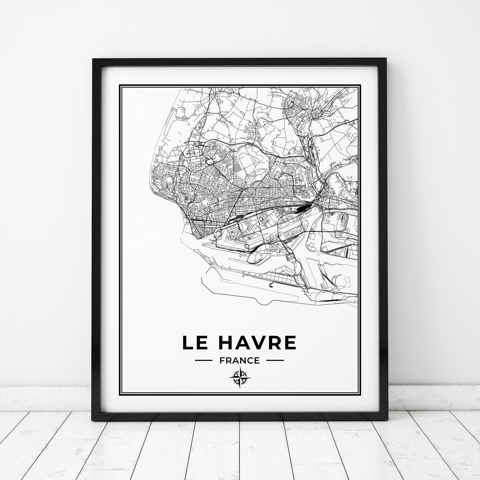 Le Havre Map Print | Map of Le Havre France | Digital Download - Etsy