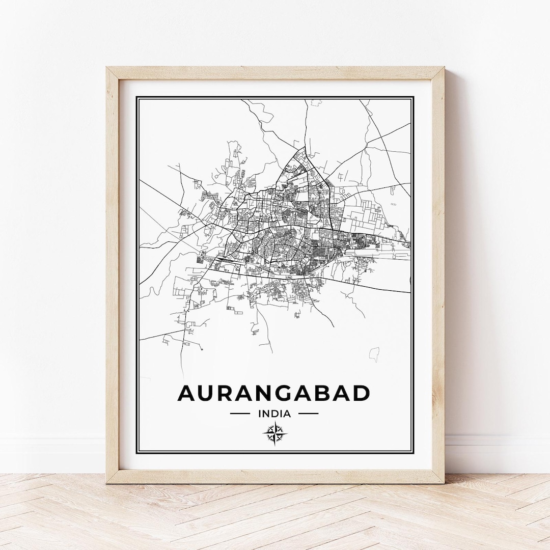 Aurangabad Map Print | Map of Aurangabad India | Digital Download - Etsy
