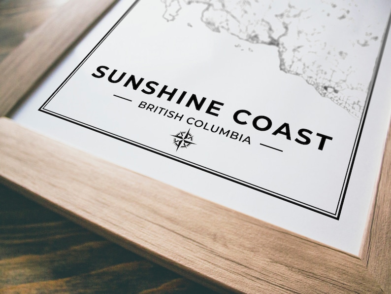 Sunshine Coast Map Print | Map of Sunshine Coast British Columbia ...