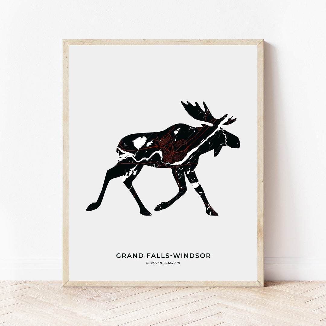 Grand Falls-windsor Moose Print | Map of Grand Falls-windsor ...