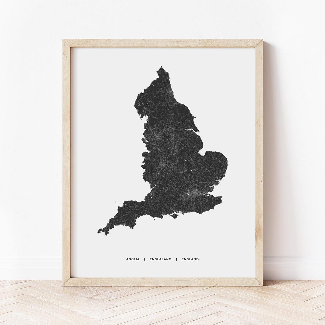 England Map Print | Map of England | Digital Download - Etsy