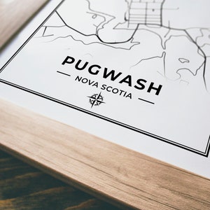 Pugwash Map Print | Map of Pugwash Nova Scotia | Black & White ...