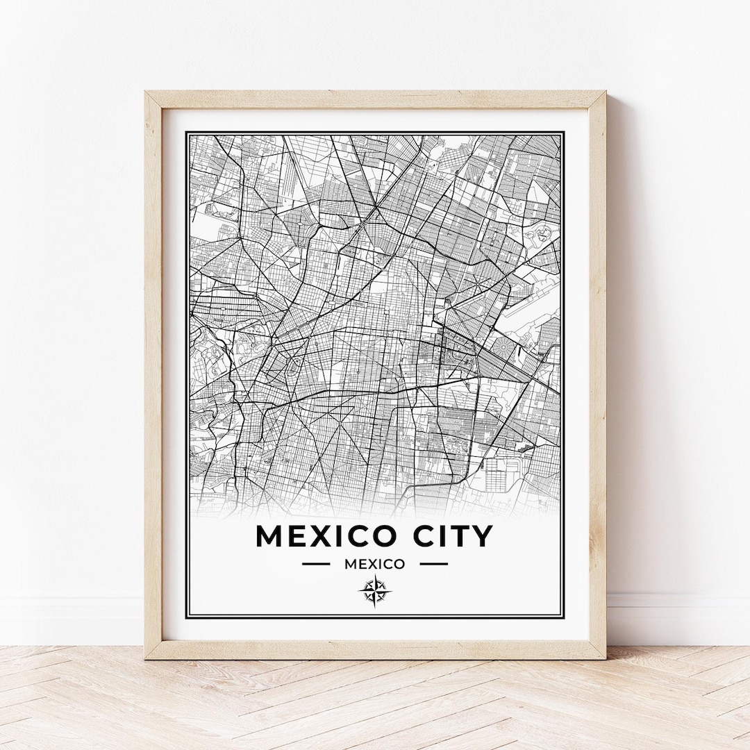 Mexico City Map Print | Map of Mexico City Mexico | Digital Download - Etsy