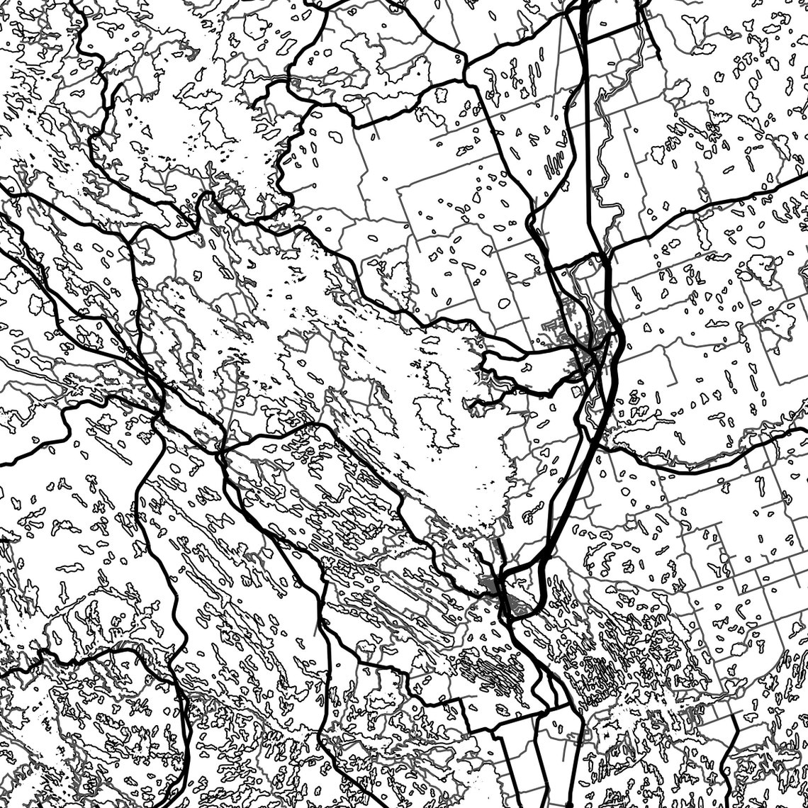 Muskoka Map Print Map of Muskoka Ontario Black & White - Etsy Canada