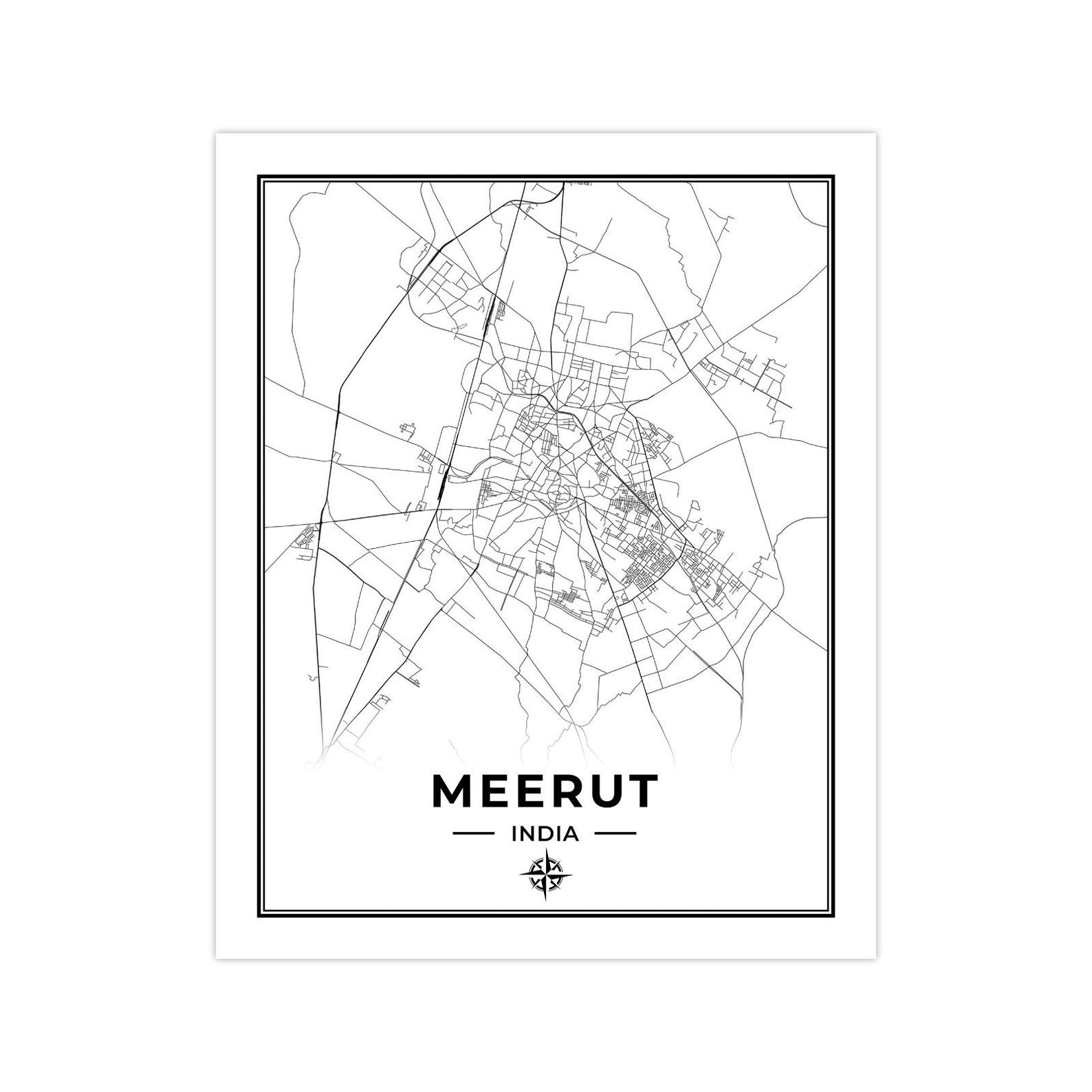 Meerut Map Print | Map of Meerut India | Digital Download - Etsy