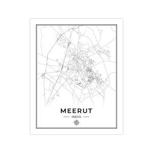 Meerut Map Print | Map of Meerut India | Digital Download - Etsy