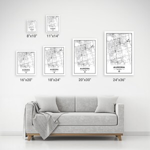 Aurora Map Print | Map of Aurora Ontario | Black & White | Digital ...