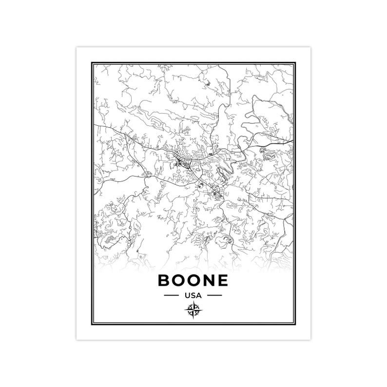 Boone Map Print | Map of Boone North Carolina | Digital Download - Etsy