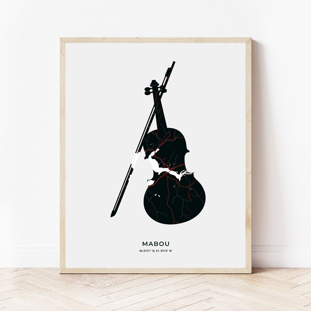 Mabou Fiddle Print | Map of Mabou Nova Scotia | Digital Download - Etsy