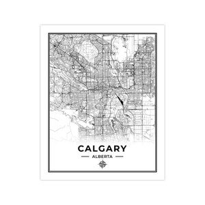 Calgary Map Print | Map of Calgary Alberta | Black & White | Digital ...