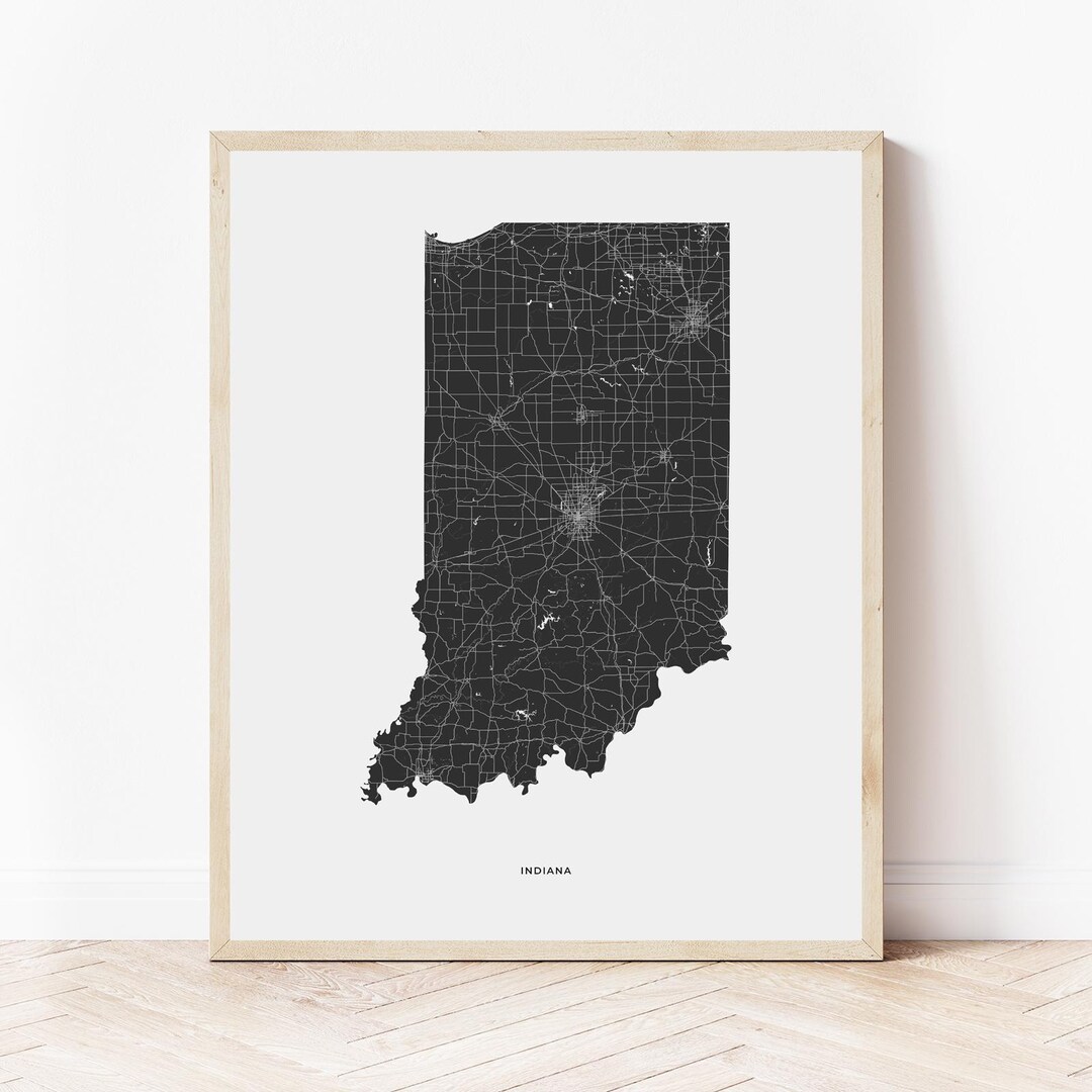 Indiana Map Print | Map of Indiana | Digital Download - Etsy