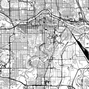 Calgary Map Print | Map of Calgary Alberta | Black & White | Digital ...