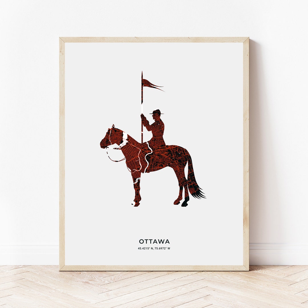 Ottawa RCMP Horse Print Map of Ottawa Ontario - Etsy