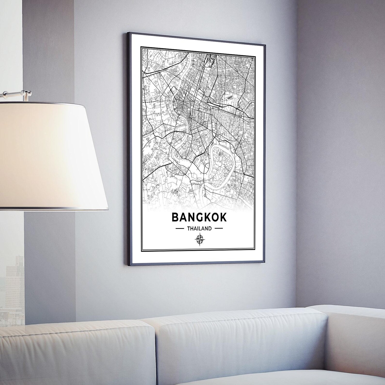Bangkok Map Print | Map of Bangkok Thailand | Digital Download - Etsy
