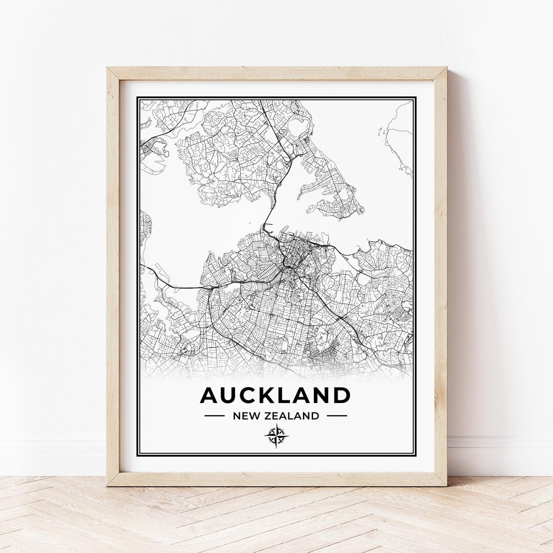 Auckland Map Print | Map of Auckland New Zealand | Digital Download - Etsy