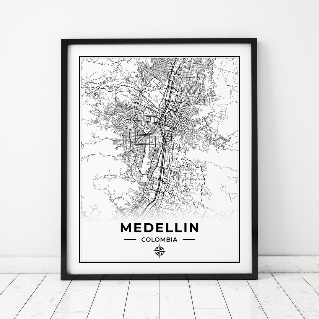 Medellin Map Print | Map of Medellin Colombia | Digital Download - Etsy