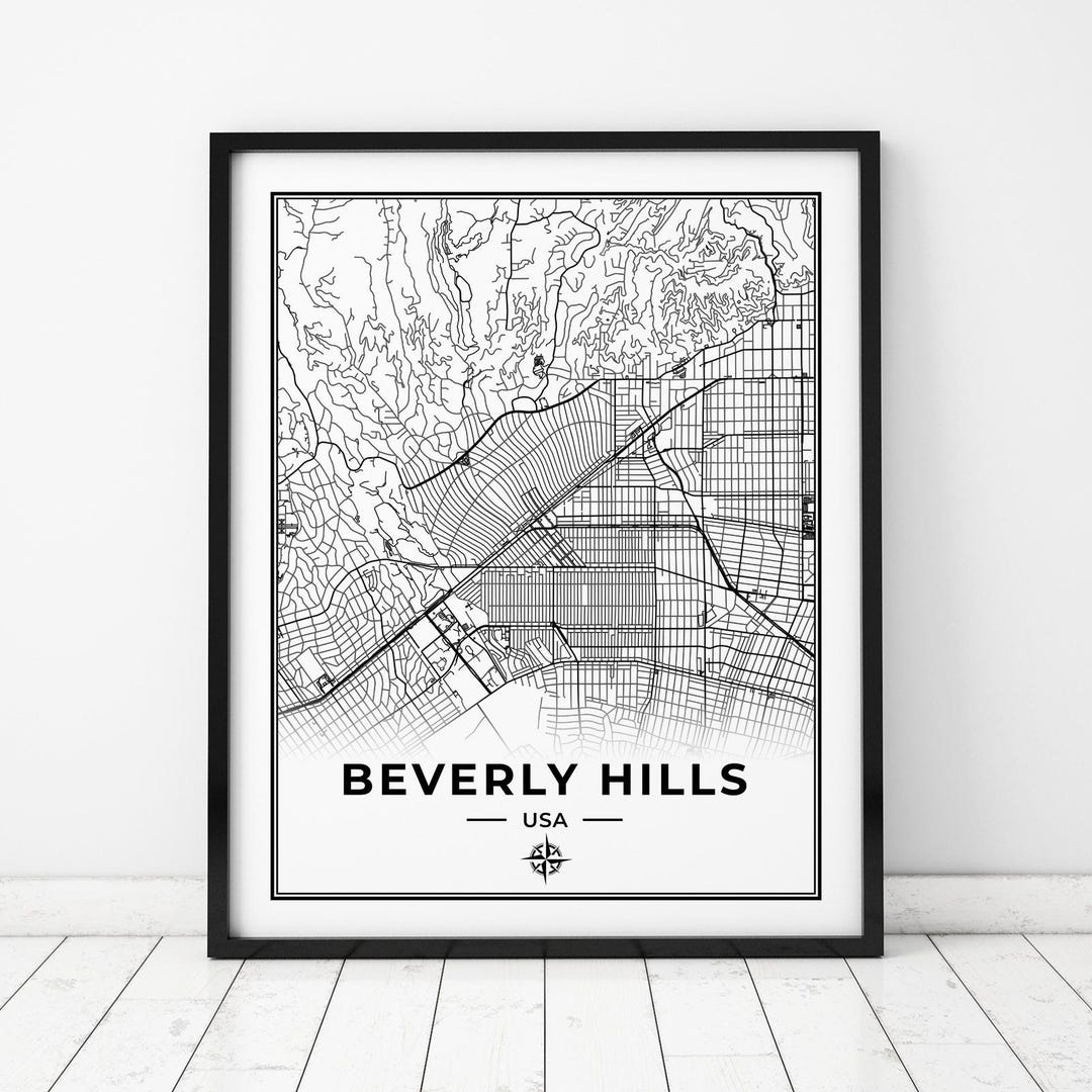 Beverly Hills Map Print | Map of Beverly Hills California | Digital ...